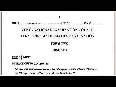 FORM TWO MATHS REVISION