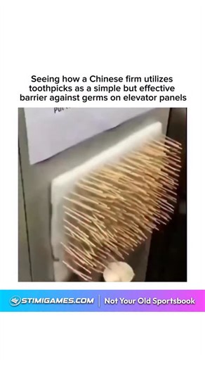 How Things Really Work on Instagram: "This surprisingly simple setup is a real example of low-cost hygiene engineering, where wooden toothpicks are used as a physical barrier over elevator buttons to reduce direct skin contact. Elevator panels are among the most contaminated surfaces in public spaces, often carrying bacteria like E. coli, Staphylococcus, and various respiratory viruses due to constant hand contact. Studies have shown that elevator buttons can host more bacteria than toilet seats