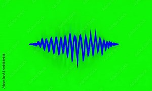 blue music sound wave effect on green screen