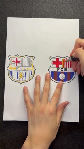Coloring FC Barcelona Logo in 30 Seconds vs 10 Minutes 🎨⚽