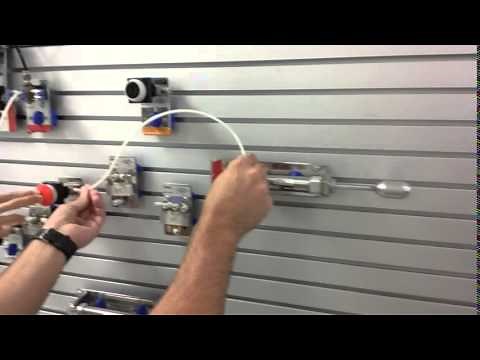 Basic Pneumatic System with Single acting, spring return, cylinder