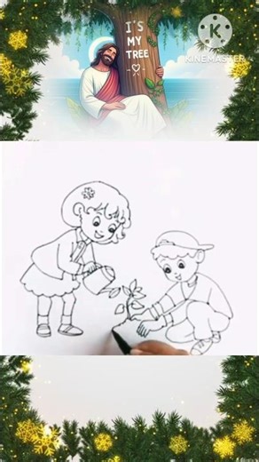 Little hands, big love—Jesus smiles # clean the environment drawing