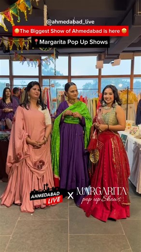 Ahmedabad Live | News, Events, Exhibition & Promotions on Instagram: "✨ Ahmedabad, get ready for the ultimate festive shopping extravaganza! ✨ Margarita Pop-Up Shows brings you the grandest Navratri showcase of the season – all set to make your shopping spree unforgettable!!✨ 👗 Explore exclusive collections from 20+ top designers across Surat, Rajkot, Baroda, Kutch & Ahmedabad. 🗓 6th & 7th September 2025 🕙 10:30 AM – 7:30 PM 📍 Travellers Home, SG Road, Ahmedabad 💃 Designer Chaniya Cholis wi