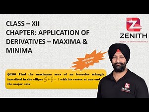 Find the maximum area of an isosceles triangle inscribed in the ellipse 𝑥^2/𝑎^2 +𝑦^2/𝑏^2 =1 with....