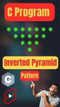 Inverted Pyramid Pattern in C 🔺| C Programming Shorts Tutorial #Shorts #ytshorts #coding #cprograms