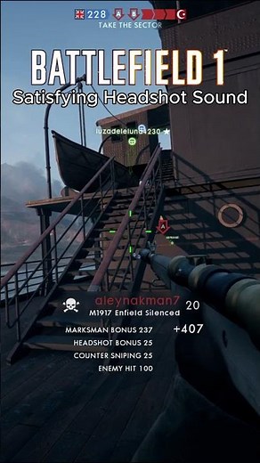 Battlefield 1 satisfying headshot sound #battlefield1 #battlefield #gaming #bf1 #sniping