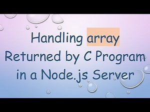 Handling array Returned by C Program in a Node.js Server