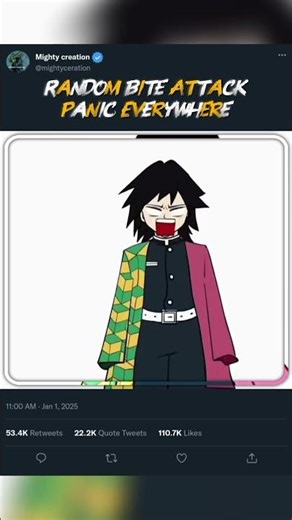 Random Bite Attack… Everyone PANICKED 😂🔥#foryou#youtubeshorts#demonslayer#gear_trend