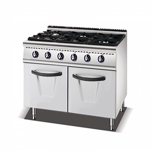 [Hot Item] Factory Price Gas Cooker Range 6 Burners Gas Range Cooker with Cabinet