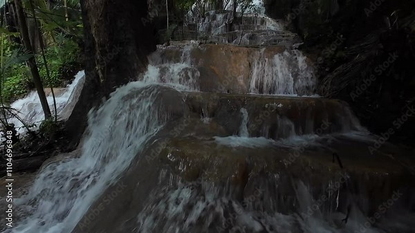 Khao lak waterfall limestone steps