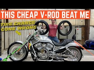 The Rear Axle Is Totally STUCK In My Harley V-Rod *We Can't Change The Tire*