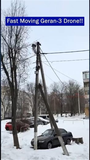 Geran-3 Jet-Powered Kamikaze Drone Flying Low Over Dnipropetrovsk