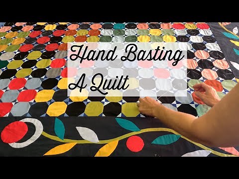 Hand Basting a Quilt- learn to baste- hand quilting- how to make a quilt sandwich