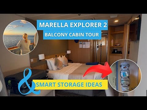 MARELLA EXPLORER 2 DECK 8 Balcony Cabin TOUR with SMART Storage Ideas!