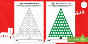 EYFS Finger Print Christmas Tree Activity