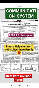 Communication System Kota Best Short Notes Jee mains 🔥special l Revision notes Physics Jee / neet 💕