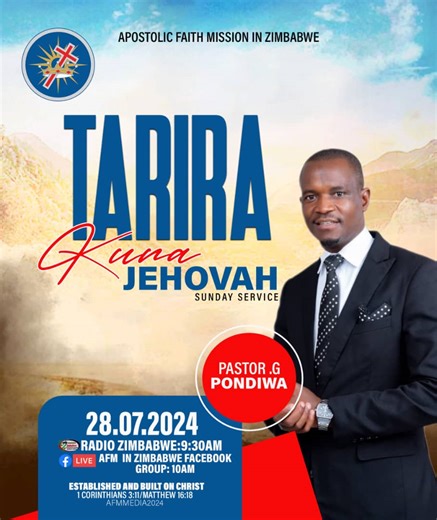 Sunday online service with Pastor G Pondiwa | AFM in Zim Media