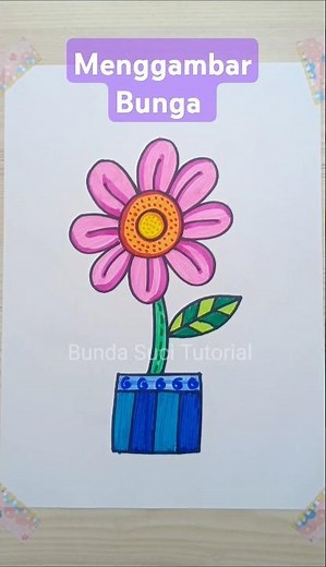 Tutorial menggambar bunga yang mudah untuk anak