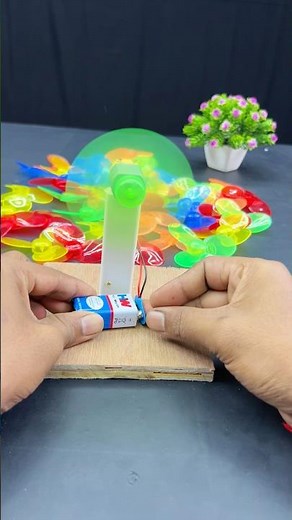 How to Make a Mini Table Fan with 9V Battery | DIY Project #shorts #fan #motor