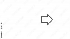 Animated arrow pointing moving to the right left up down zoom in out. complete arrow movement direction. animation video isolated white background.