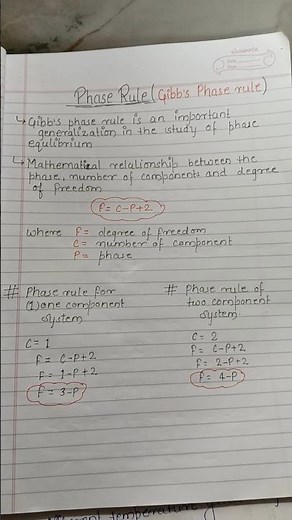 Phase rules ✍️💯#Phase equilibrium #Physical chemistry ⚗️🧪#MSc chemistry students 🍃💯......