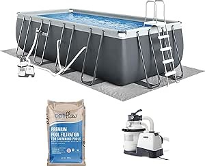 Intex 26355EH Ultra XTR 18ft x 9ft x 52in Above Ground Swimming Pool Set with Sand Filter Pump and OptiFlow 50lb Premium Filter Sand