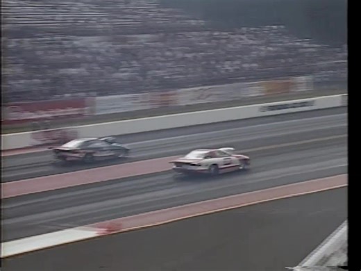 Terry Adams crashes his beautiful Pro Stock Pontiac at Seattle in 1996 but fortunately made it through the ordeal okay. | Drag Racing Media Of The Past