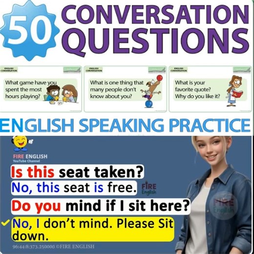 2.3K views · 31 reactions | 50 Conversation Questions in English -...
