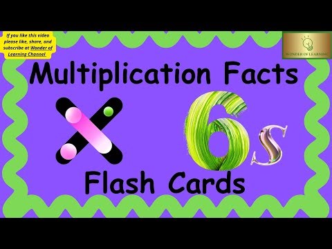 6s Multiplication Facts Flash Cards for Kids, 2nd and 3rd Grades, Math.