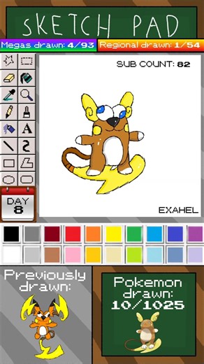 Drawing Alolan Raichu ⚡️ | Drawing All Pokemon Day 8 #howtodraw #shorts #pokemon #speedpaint