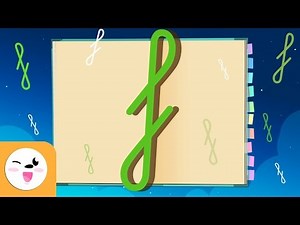 Letter F: cursive script - The alphabet for kids