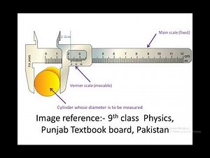 Measuring diameter of cylinder with Vernier Callipers