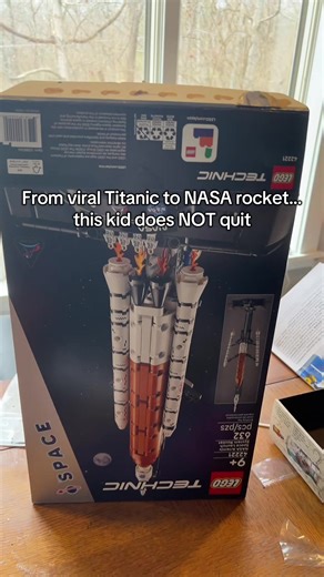 I don’t know how he stays so focused, but the NASA rocket is officially DONE 🚀 On to the next build… and yes, everything he builds helps his give-back mission. So proud of this kid. #proud #legotiktok #nasa #legocommunity #viraltiktok