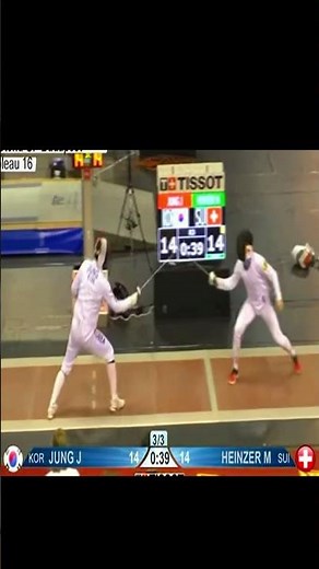 Heinzer's Epic Epee Victory - Decisive Fencing Touch at 14 14! 🏆#fencing
