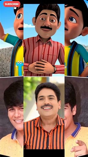 TMKOC 🖤 vs TMKCC ❤️ | Real vs Cartoon Version 😍#tmkoc #tmkcc #cartoon #shorts #trending #jethalal