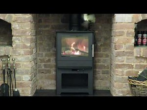 Heta Inspire 45H with Log Store Burning in Showroom at Countryheat Ltd
