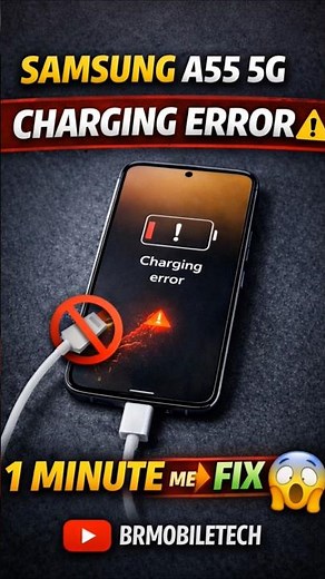 Samsung A55 5G Charging Error ⚠️| 1 Minute Me Fix 😱 #shorts #mobilerepairing #brmobiletech #ytshorts