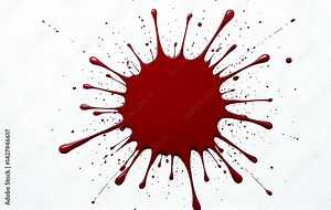 A red paint splatter on a white background._00001.realesrgan