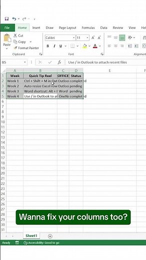 How to auto-resize rows and columns in Excel ✨#exceltricks #spreadsheets #office365