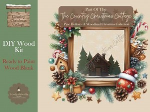 DIY Wood Kit – Pine Hollow Log Cabin Shelf Sitter | Rustic Woodland Christmas Craft Kit | Snowy Cabin Winter Display – Wood Only | Log Cabin - Etsy