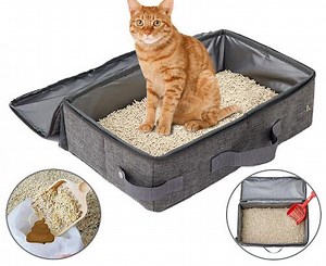 [Hot Item] Foldable Oxford Cloth out Portable Litter Box Pet Bag with Cat Poop Box Moving Inside Cat Litter Box Cat Toilet
