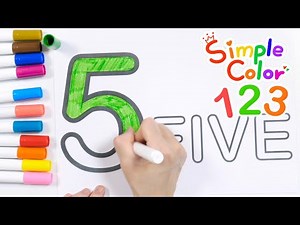 Learn numbers by writing and reading the number 5 with crayons | Write 1 to 10 | Videos for Kids