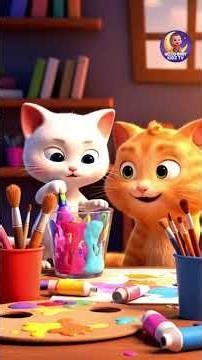 🎨 Two Cute Cats Painting Together | Cutest 3D Pixar-Style Animation Ever!