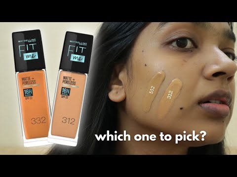 Maybelline Fit Me Foundation | 332 Golden Caramel vs 312 Golden