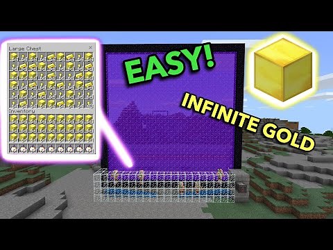 EASIEST GOLD FARM in Minecraft Bedrock (MCPE/Xbox/PS4/Windows10)