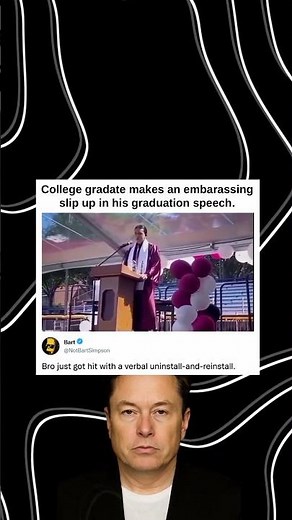 College graduate makes an embarrassing slip up in his graduation speech