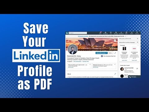 How to Save Your LinkedIn Profile as a PDF | Step-by-Step Tutorial