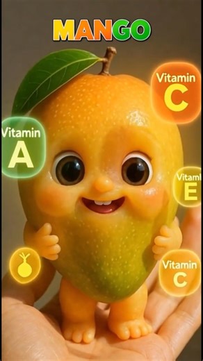 Fruit Eating Animation Mango Benefits 🍊 #fruit name in english #aianimation #aivideo #entertainment