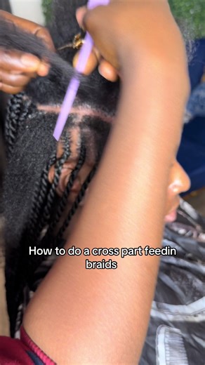 How to Part a Cross Feed-In Braids Tutorial