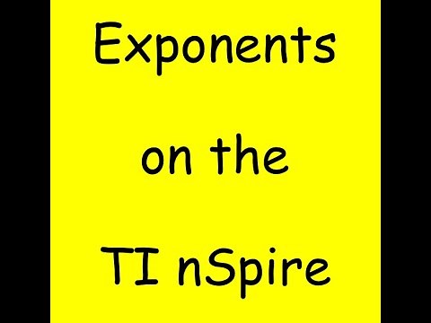 Exponents and Roots on the TI nSpire calculator
